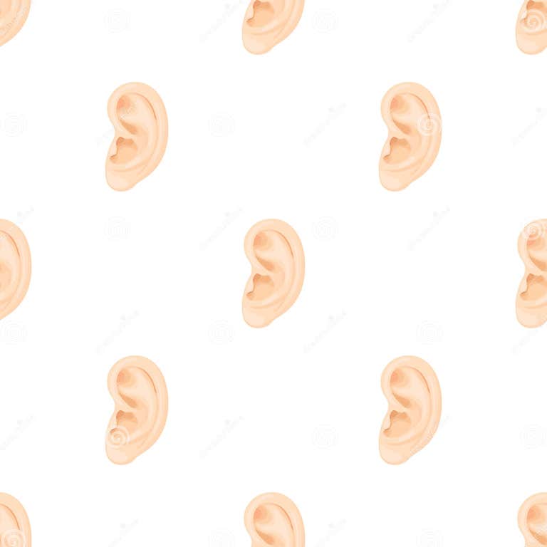 Human Ear Pattern Seamless Vector Stock Illustration - Illustration of ...