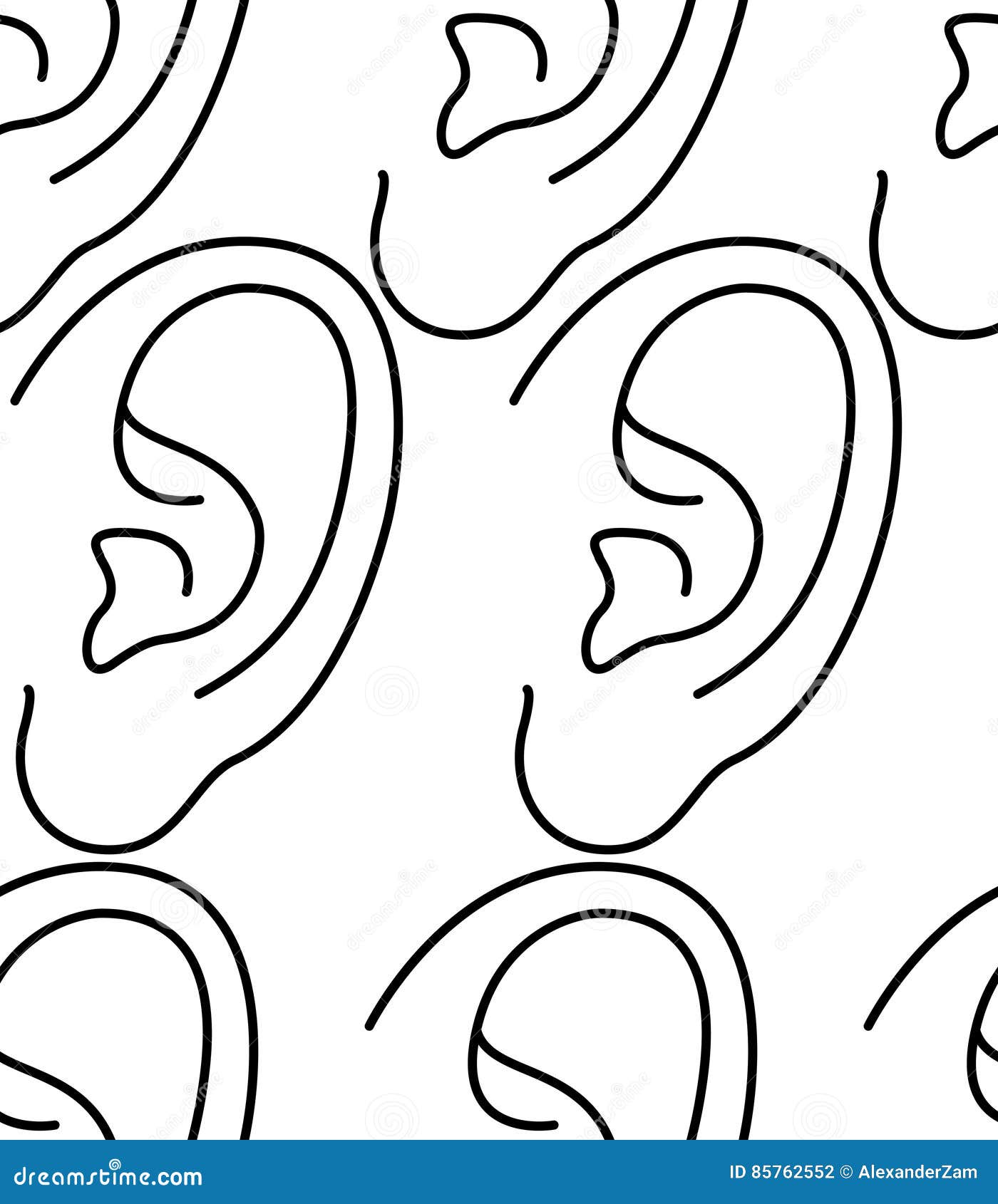 Human ear pattern stock vector. Illustration of acoustic - 85762552