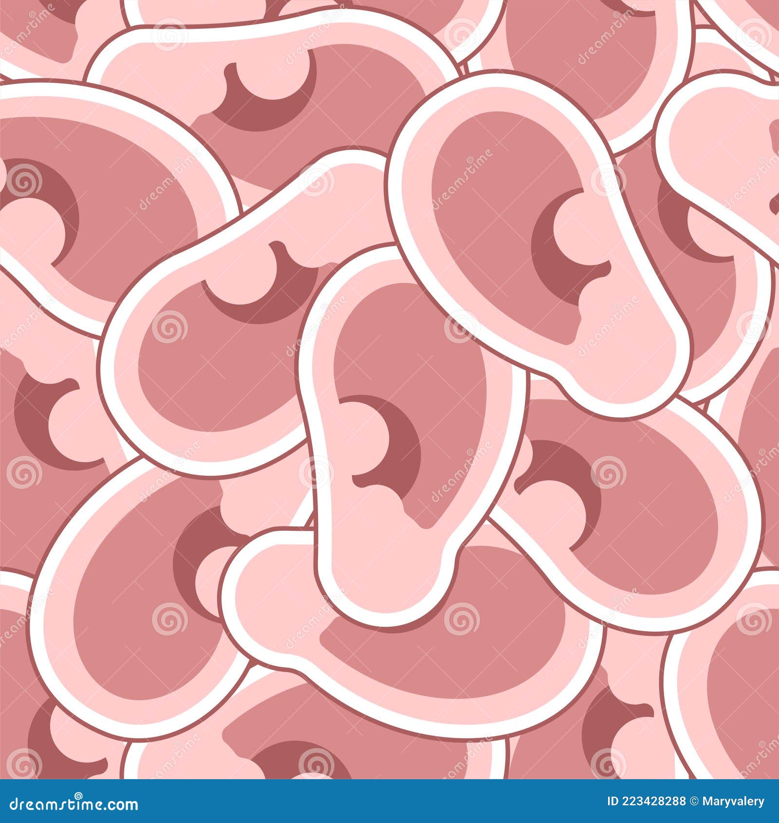 Human Ear Pattern Seamless. Part of Body Background Stock Vector ...