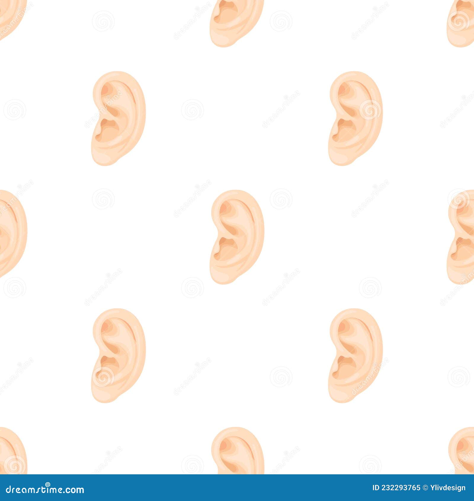 Human Ear Pattern Seamless Vector Stock Vector - Illustration of symbol ...