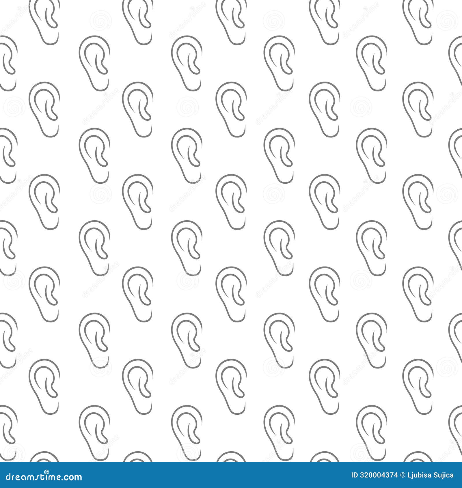 Human Ears Icon Seamless Pattern Background Vector Illustration ...