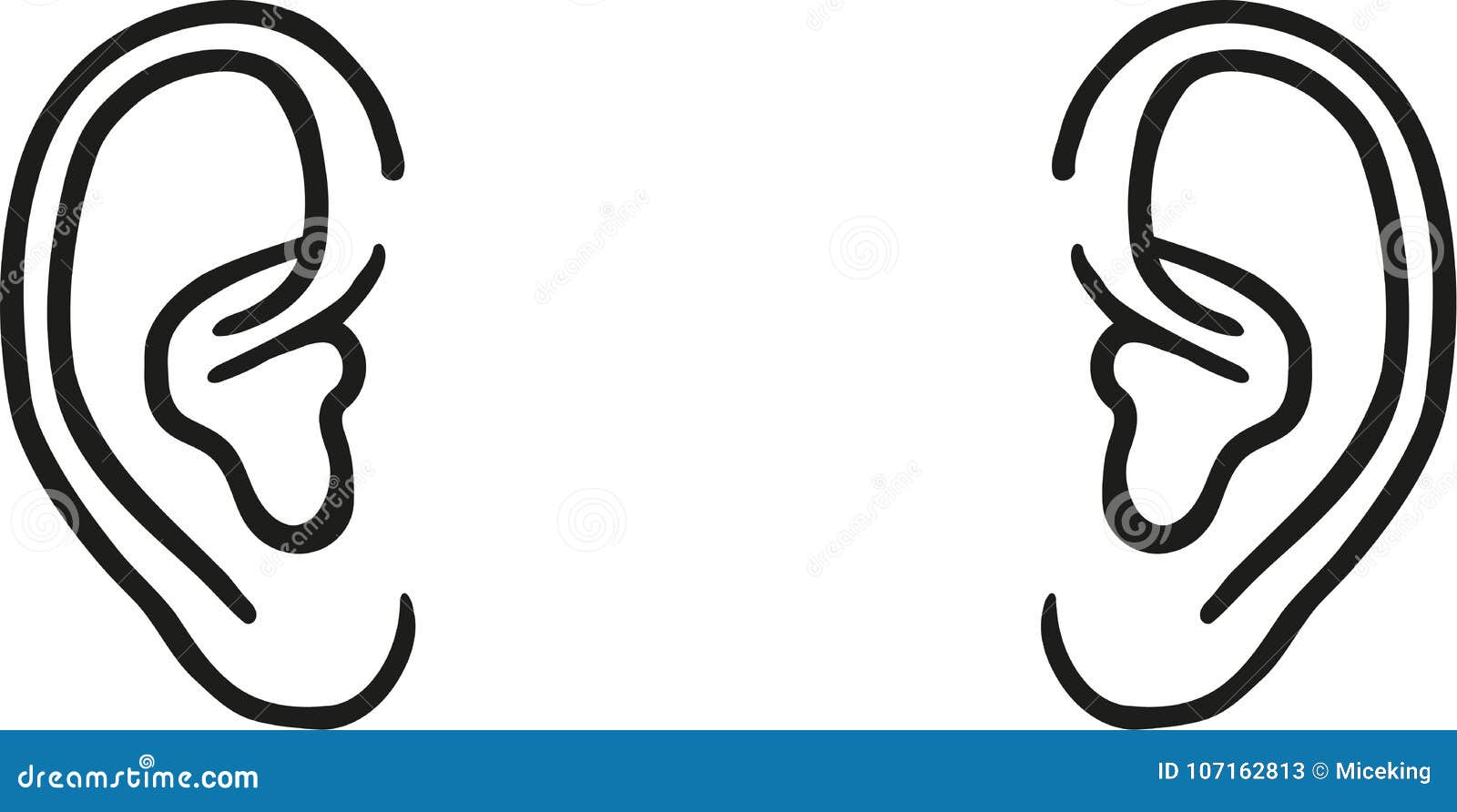 Human ears vector stock vector. Illustration of acousticians - 107162813