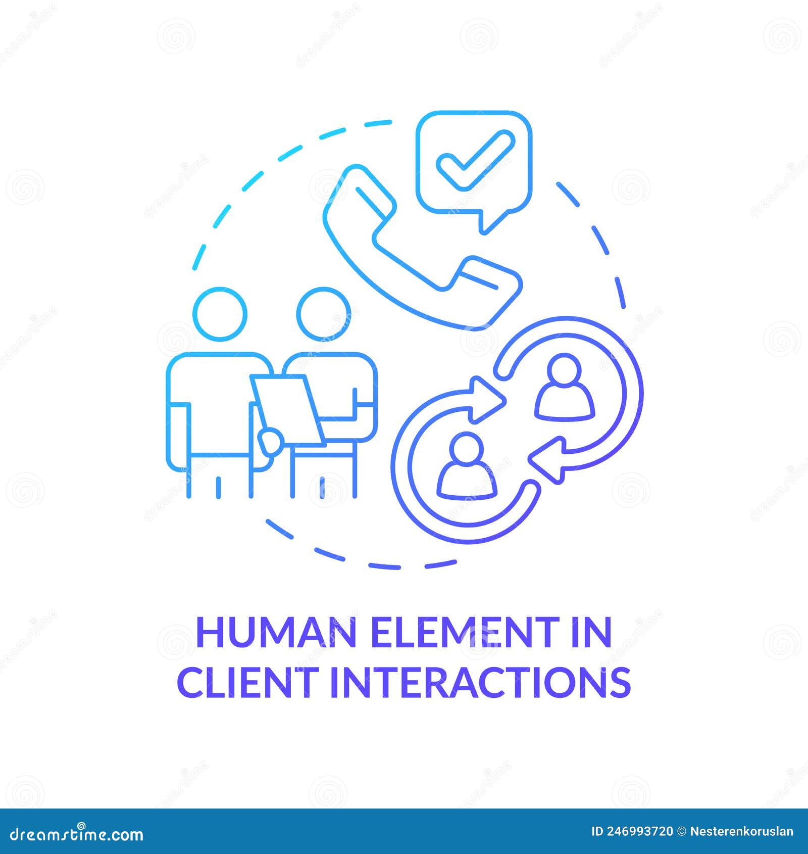 Human Element in Client Interactions Blue Gradient Concept Icon Stock ...