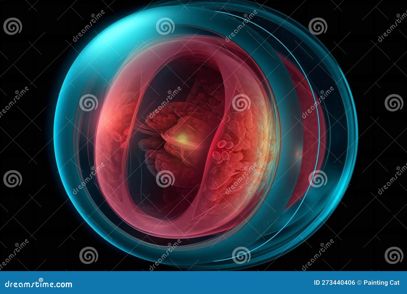 Human Embryo Inside Body, Creative Digital Illustration, Technology ...