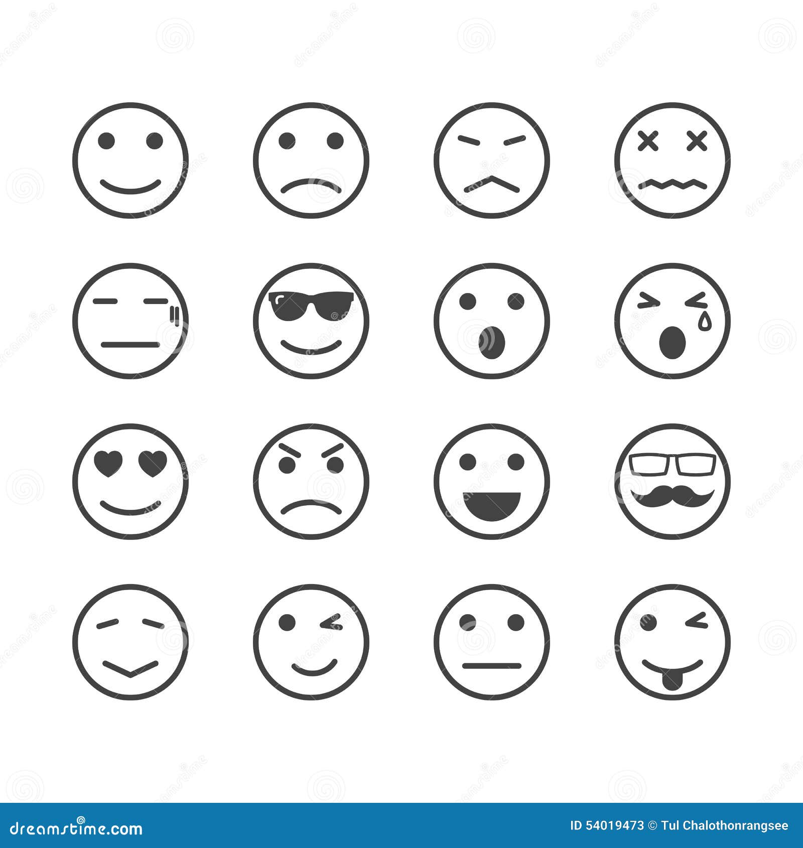 Human Emotion Icons Stock Vector - Image: 54019473