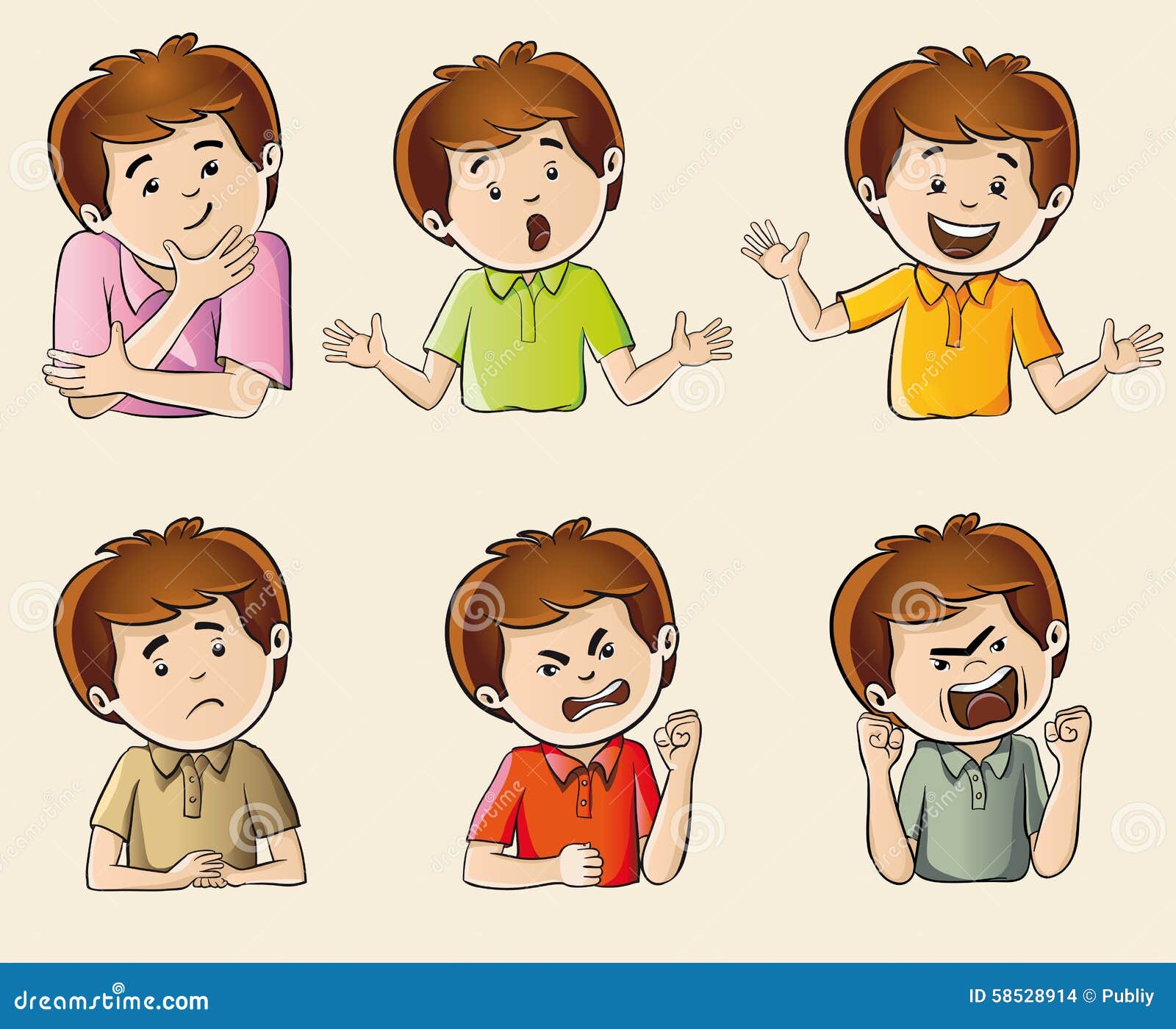 Human Emotions Stock Vector - Image: 58528914