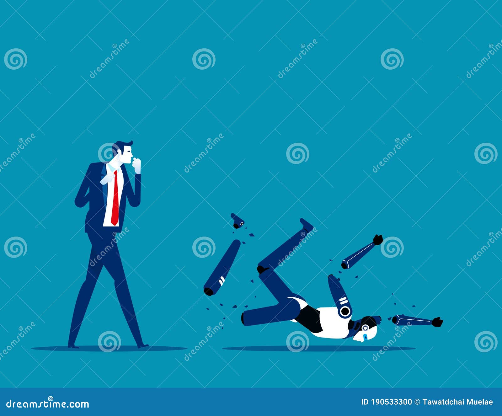 Human Employee Vs Ai Artificial Intelligence Versus Comparison Opposite ...