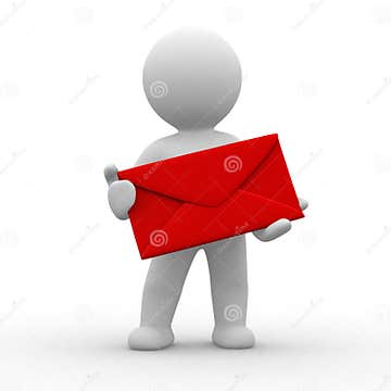 Human with envelope stock illustration. Illustration of cartoon - 6622763