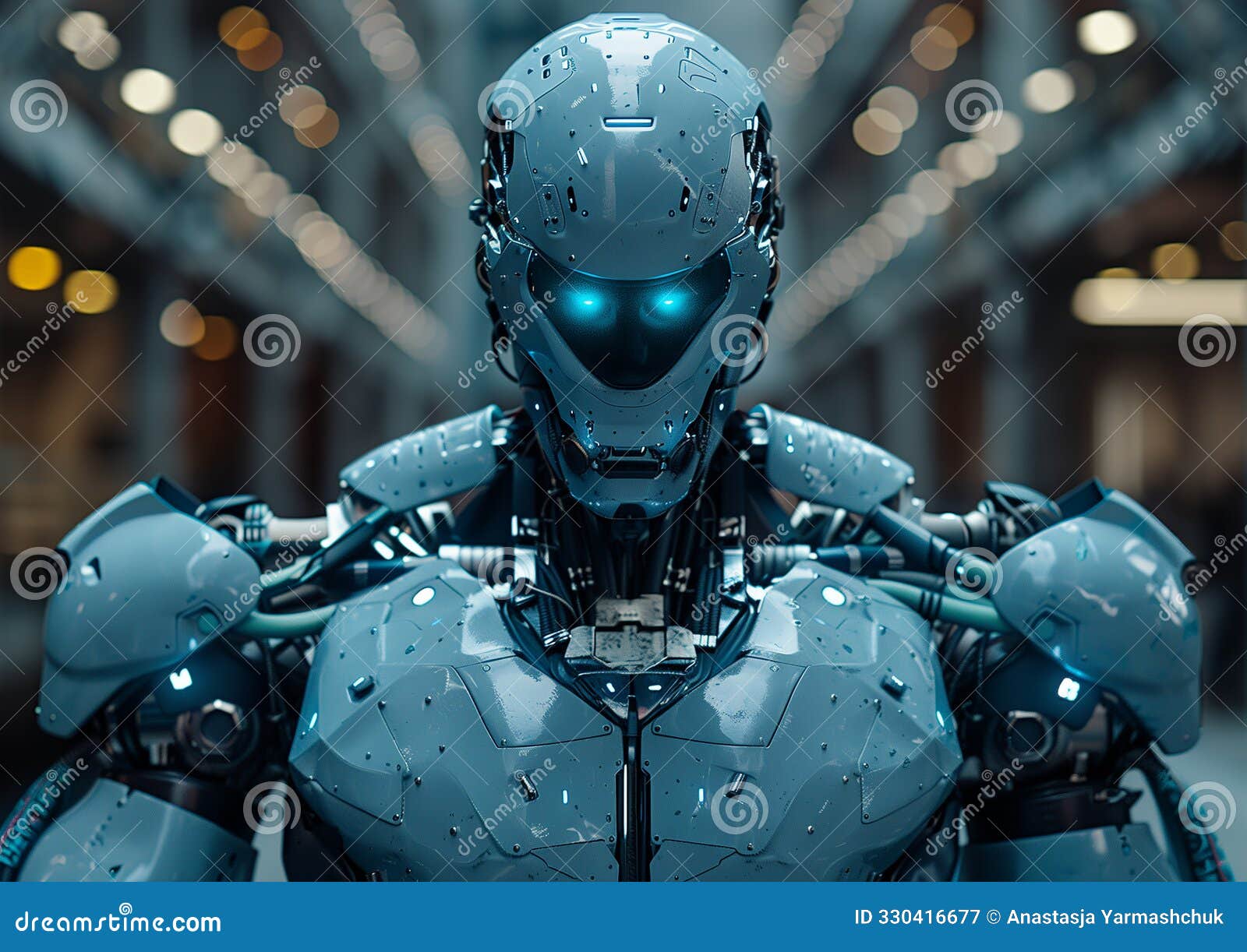 Human Essence in a Metal Shell: the Modern Cyborg in Detail Stock ...