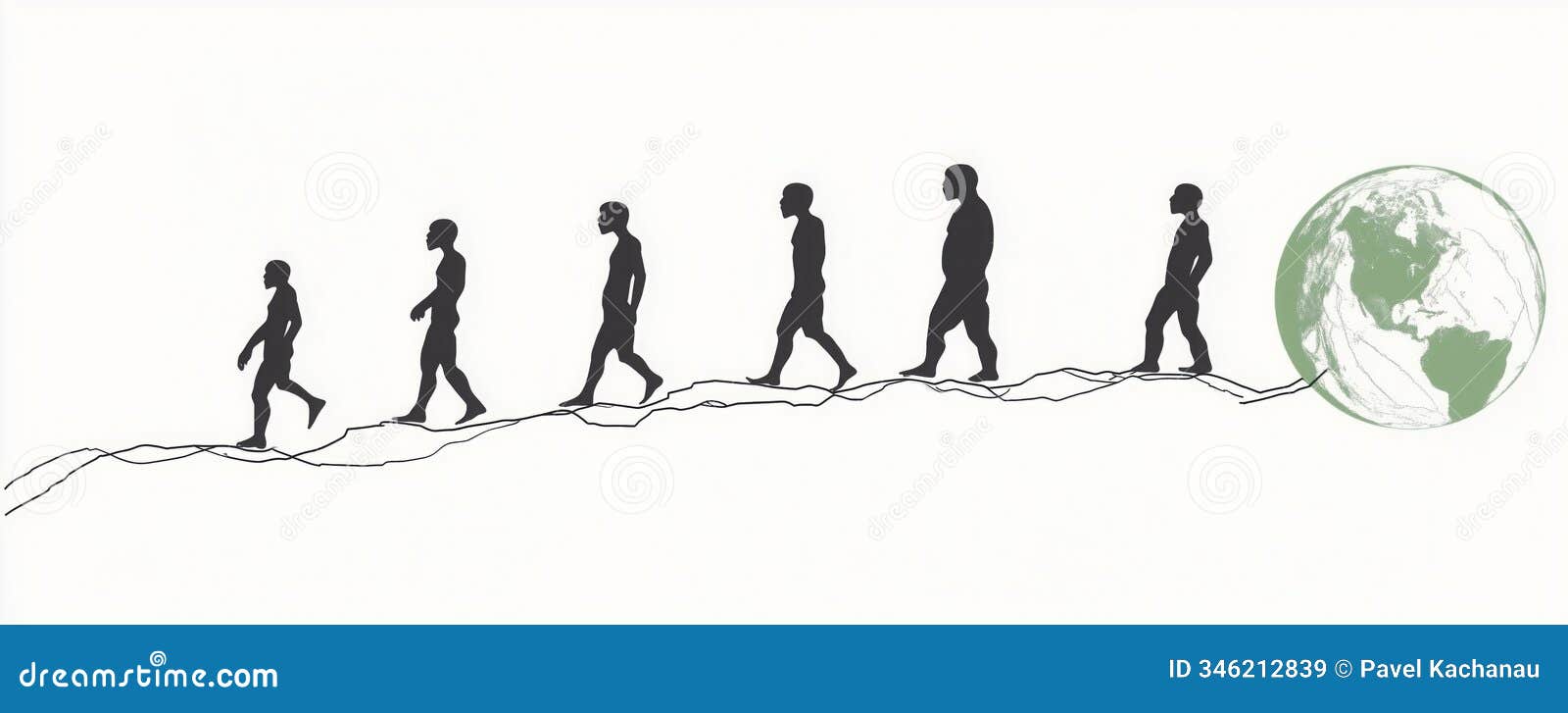 Human Evolution: from Apes To Modern Humans Stock Illustration ...