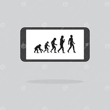 Human Evolution on Display Mobile Phone. Stock Vector - Illustration of ...