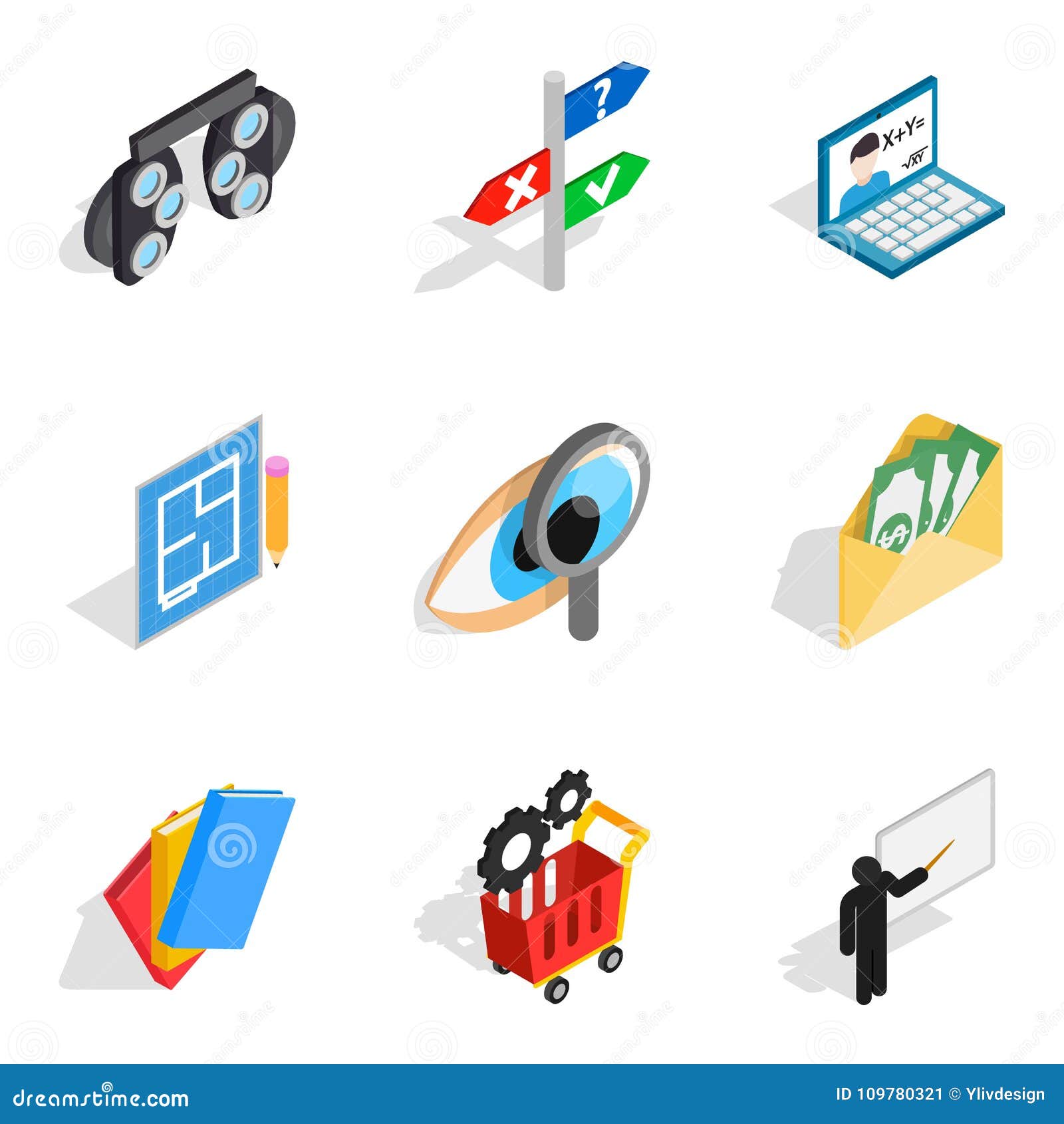 Human Evolution Icons Set, Isometric Style Stock Vector - Illustration ...