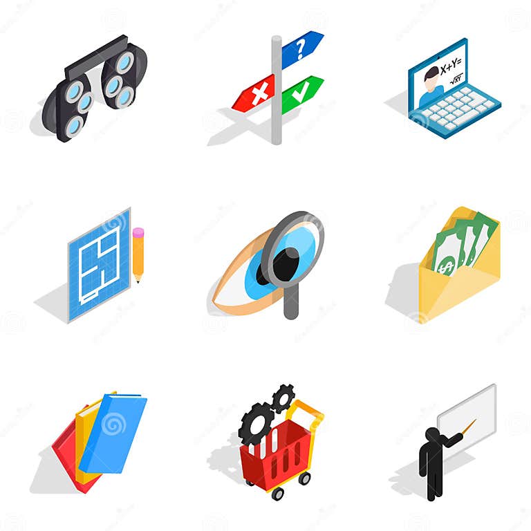 Human Evolution Icons Set, Isometric Style Stock Vector - Illustration ...