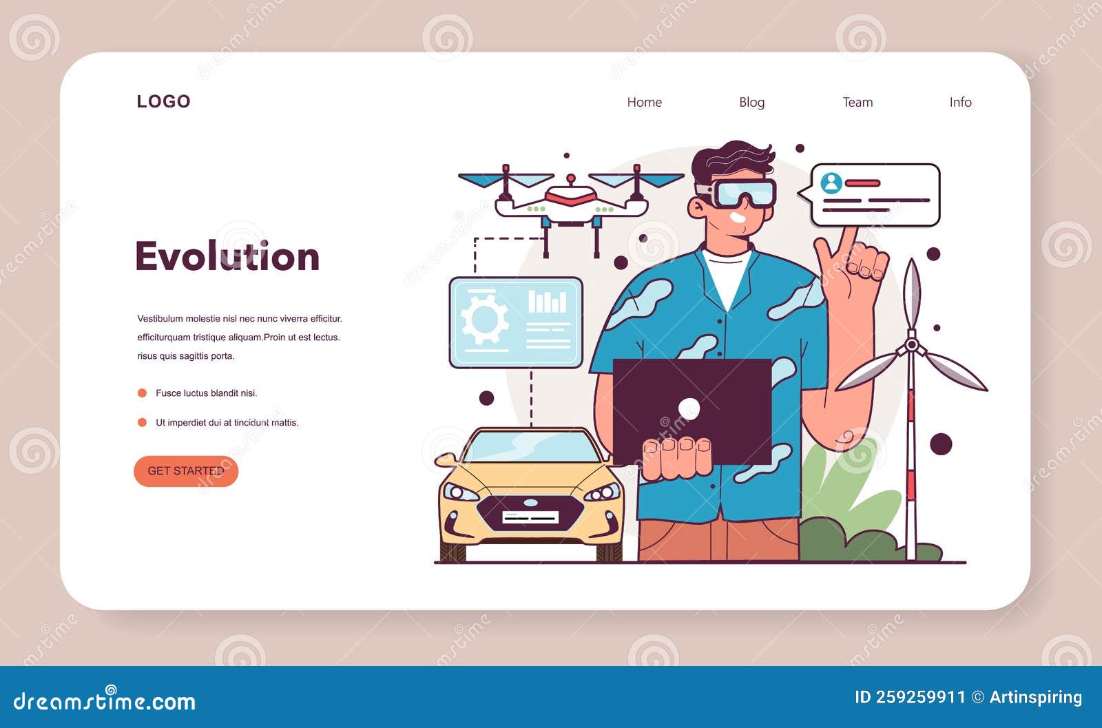 Human Evolution Modern Era. Robotics and Automation Progress Stock ...