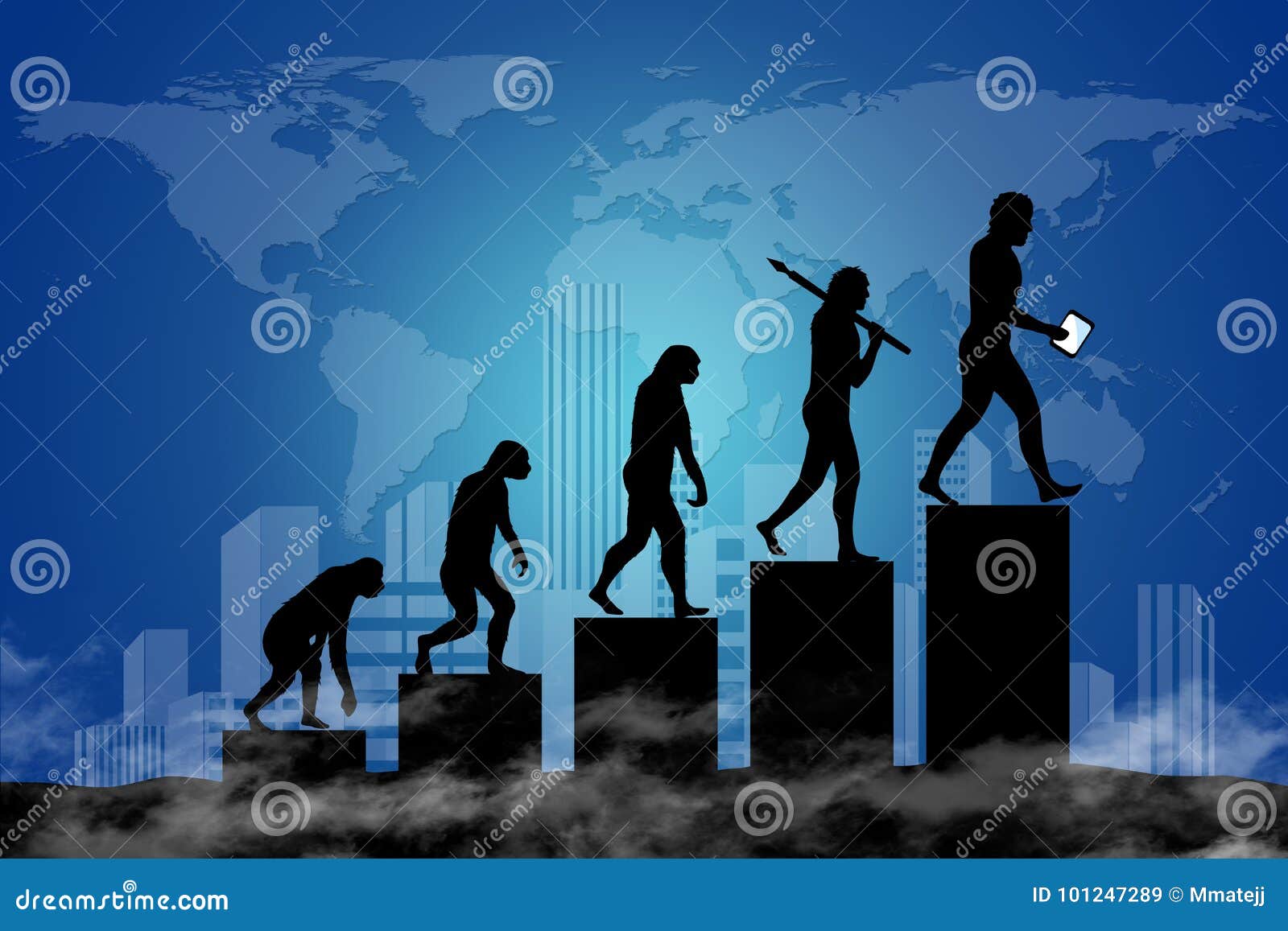 Human Evolution Infographics Time Line Transform Vector Illustration ...