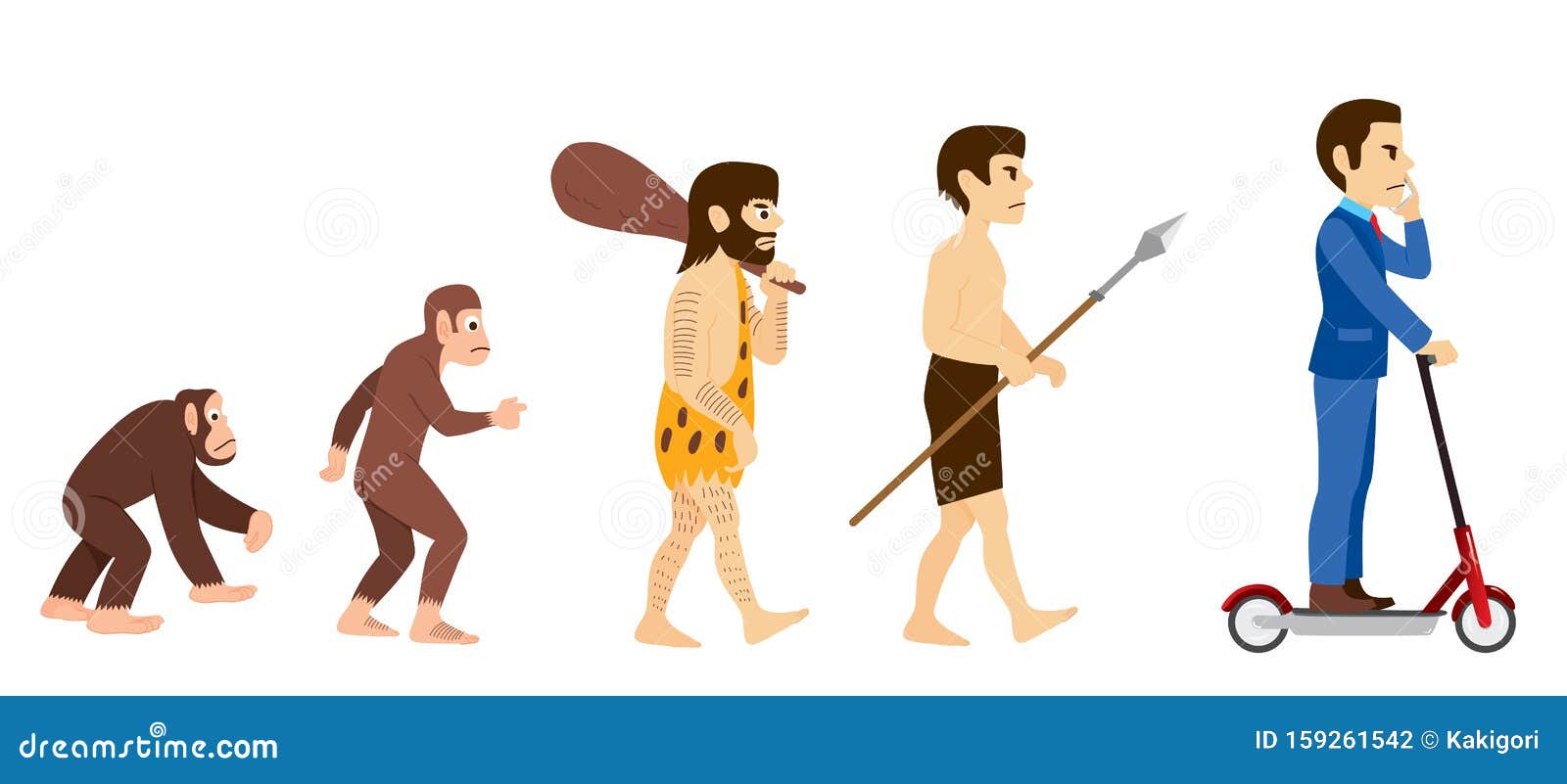 Human Evolution Monkey To Businessman Stock Vector - Illustration of ...