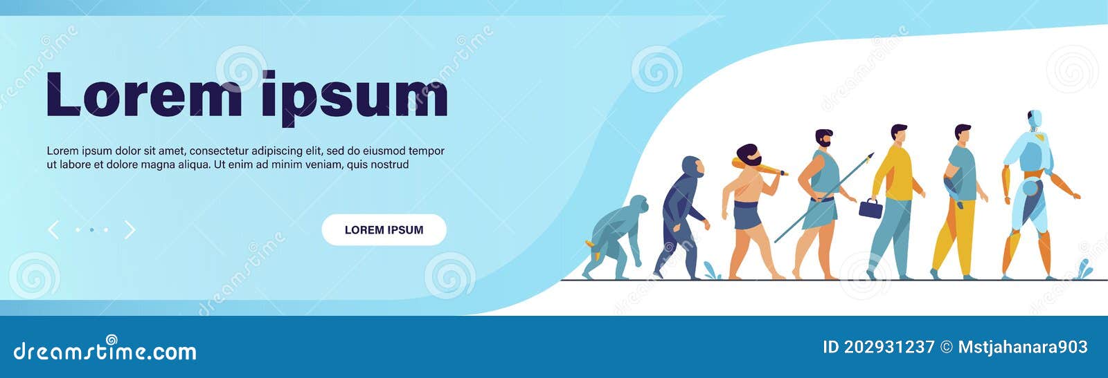 Caveman And Cyborg Handshake. Robot And Prehistoric Man Contract ...