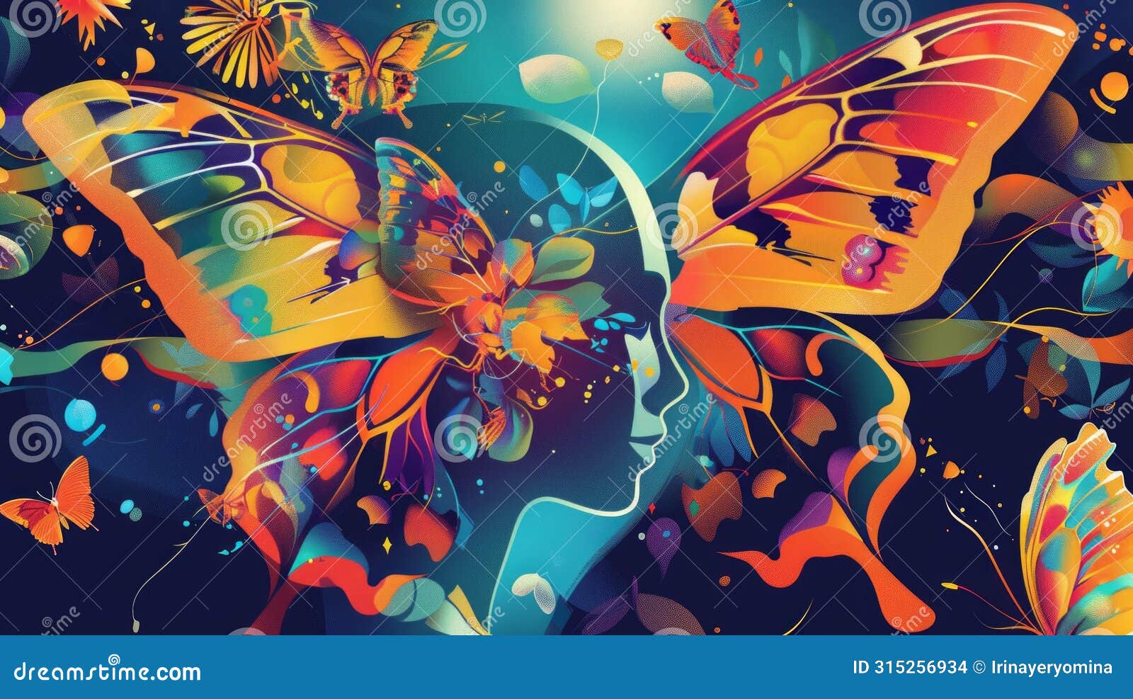 Human Evolution Parallel To Butterfly Life Cycle Stock Photography ...