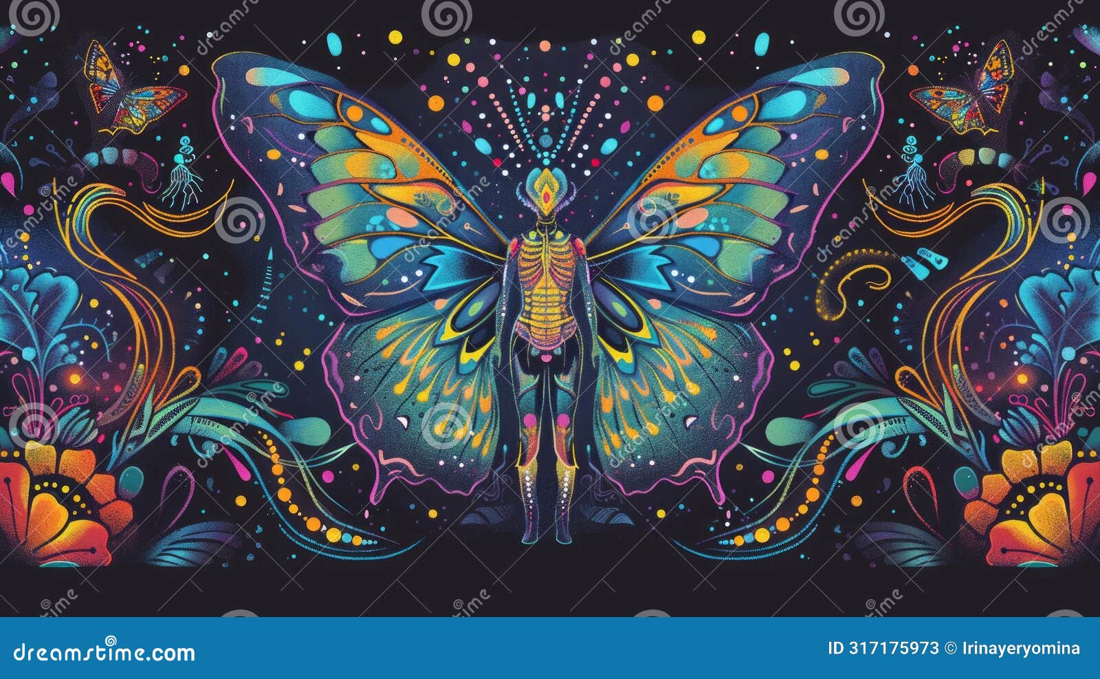 Human Evolution Parallel To Butterfly Life Cycle Stock Image - Image of ...