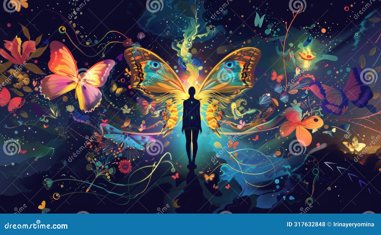 Human Evolution Parallel To Butterfly Life Cycle Stock Photo - Image of ...