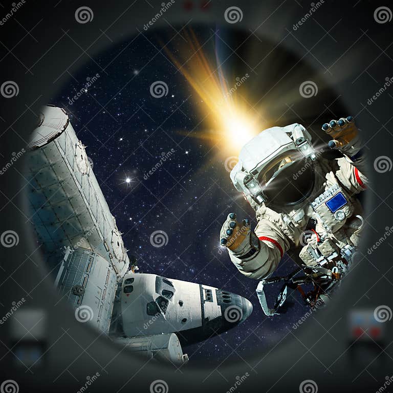 Human Exploration of Deep Space Stock Illustration - Illustration of ...
