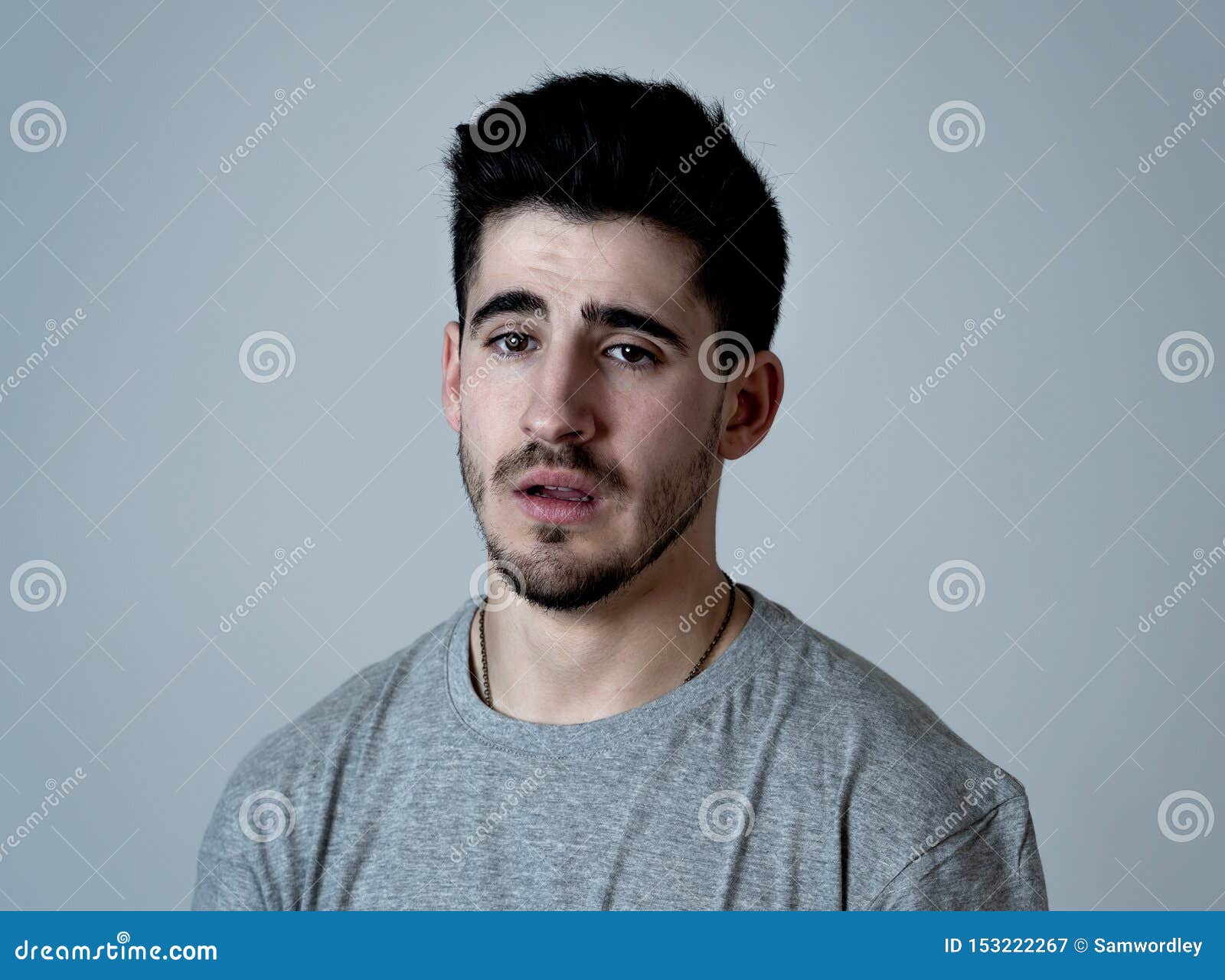 Human Expressions Emotions Young Attractive Man With Sad Face