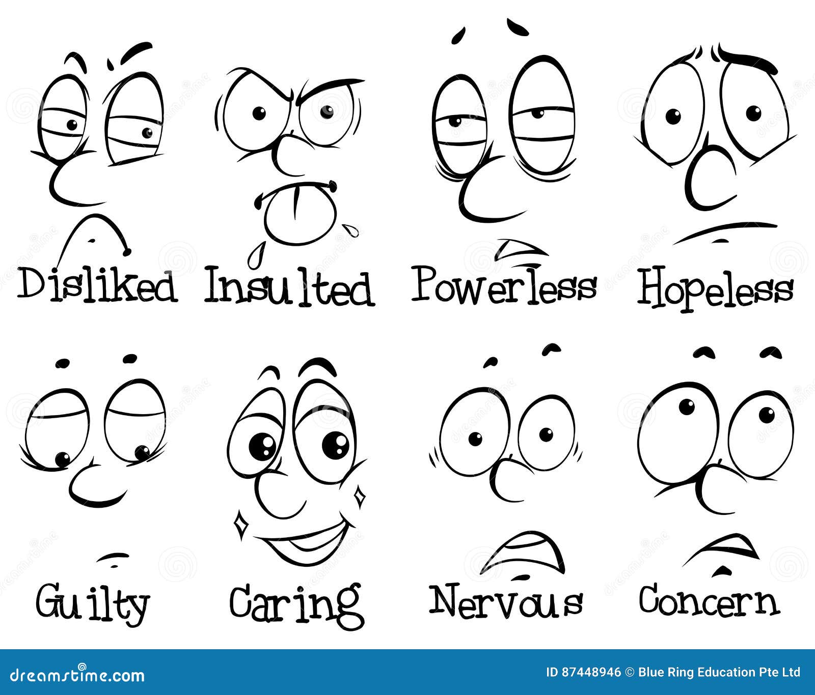 Human Expressions and Words Stock Vector - Illustration of clipping ...