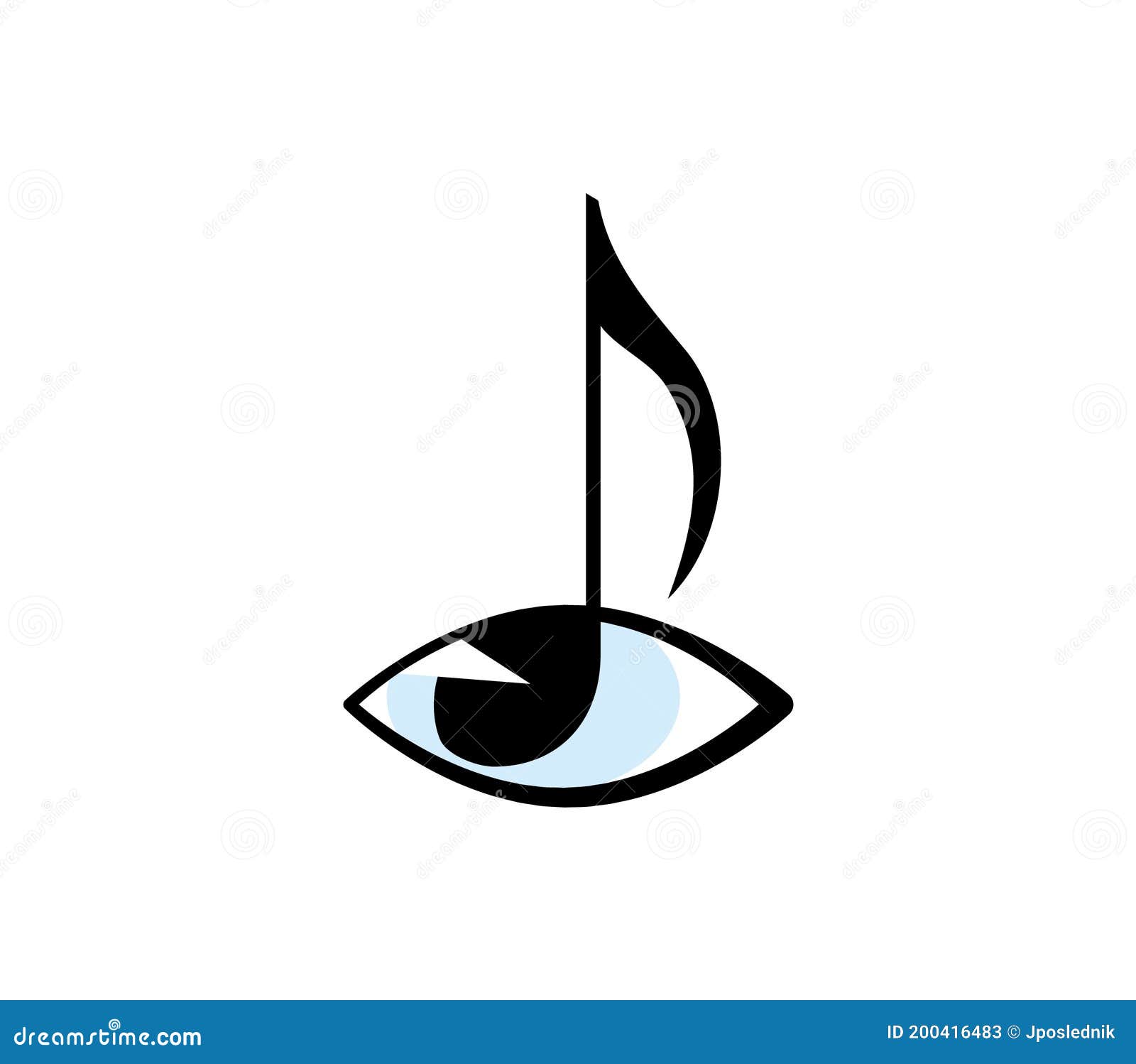 Human Eye with Blue Iris Made of Music Note Stock Vector - Illustration ...