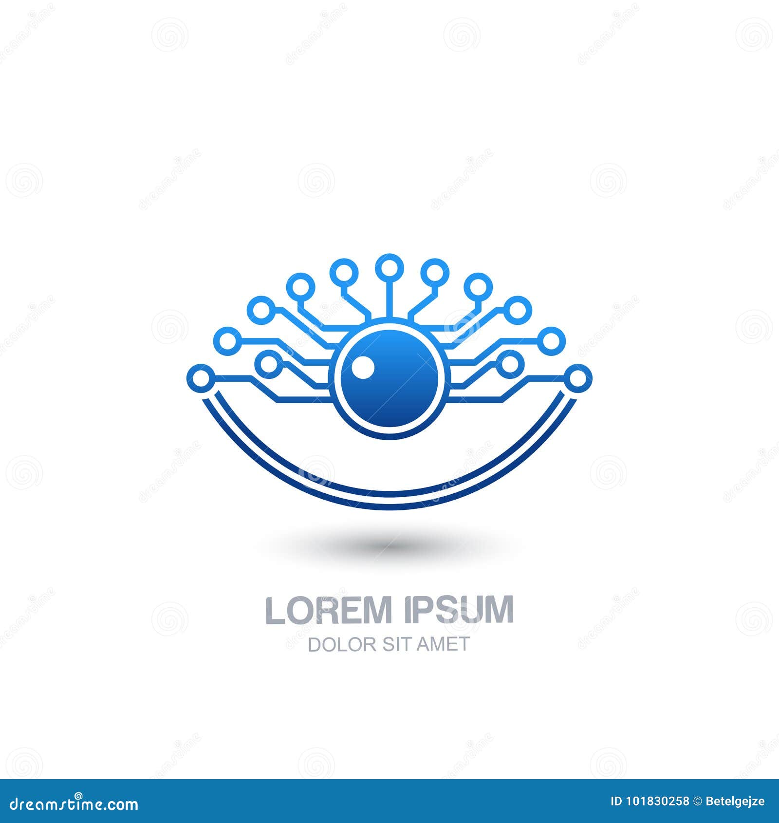 Human Eye with Circuit Board, Tech Logo Emblem. Concept for CCTV Stock ...