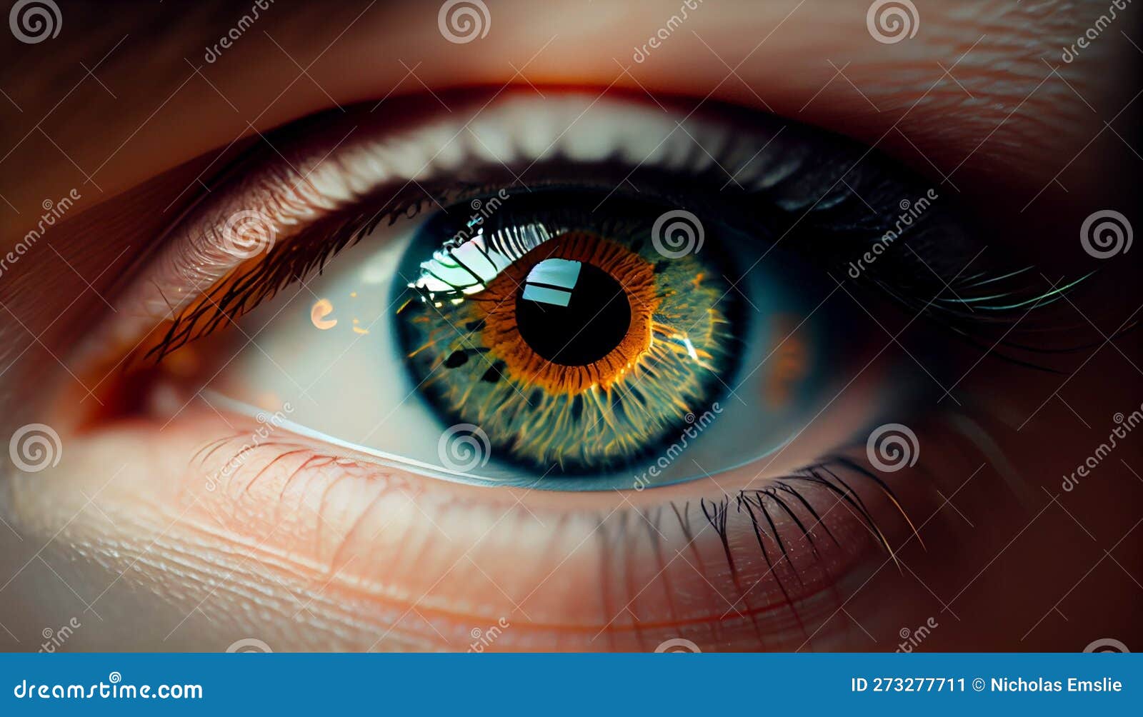 Human Eye Close Up Ai Generated Stock Illustration - Illustration of ...