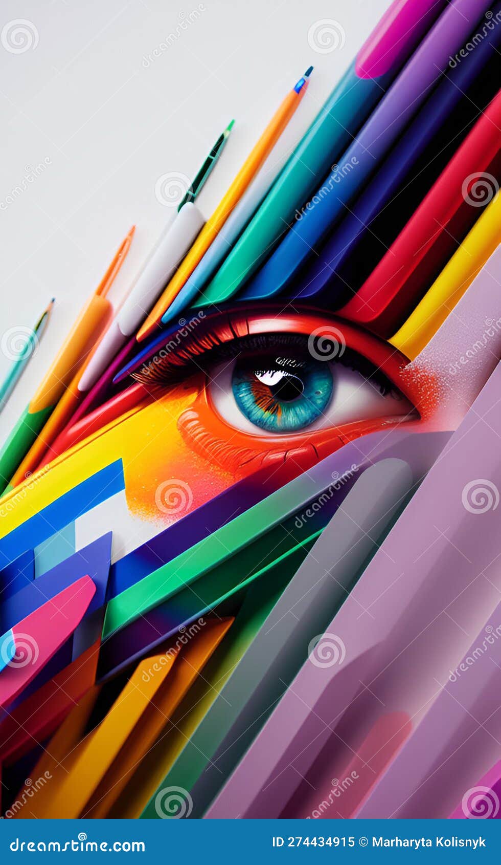 Human Eye on Colored Creative Background 2 Stock Illustration ...