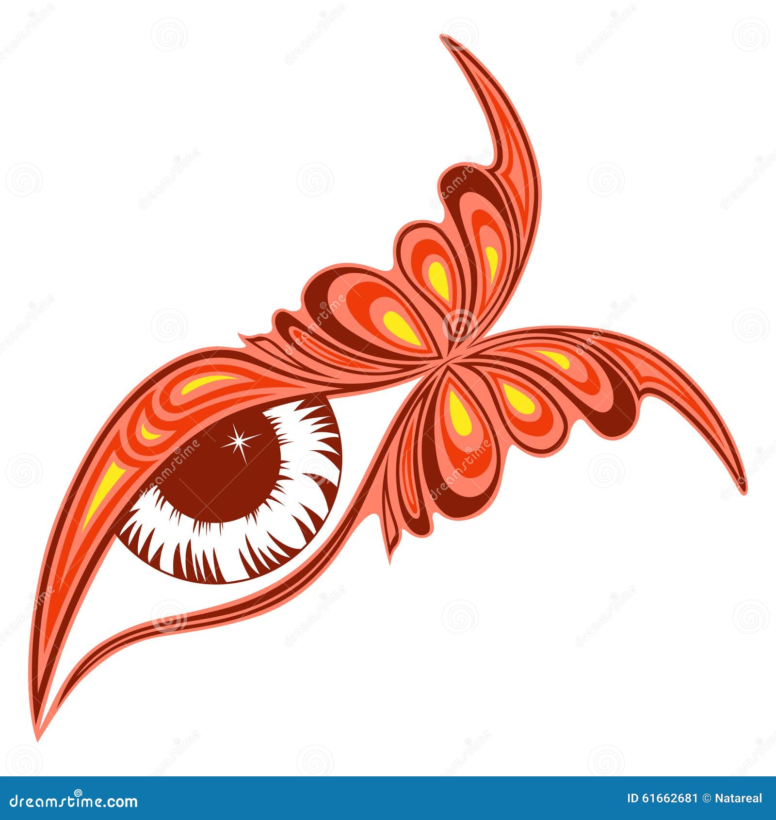 Human Eye with Colourful Butterfly Pattern Stock Vector - Illustration ...