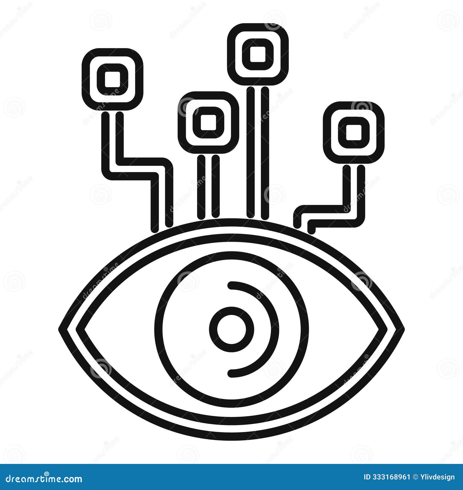 Human Eye Connected To Artificial Intelligence Network Stock ...