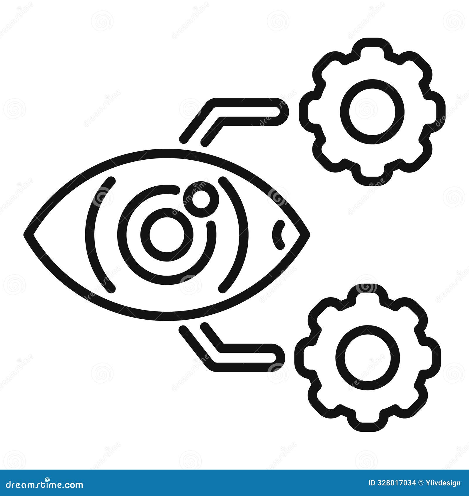 Human Eye Connected To Gears Showing Concept of Artificial Intelligence ...