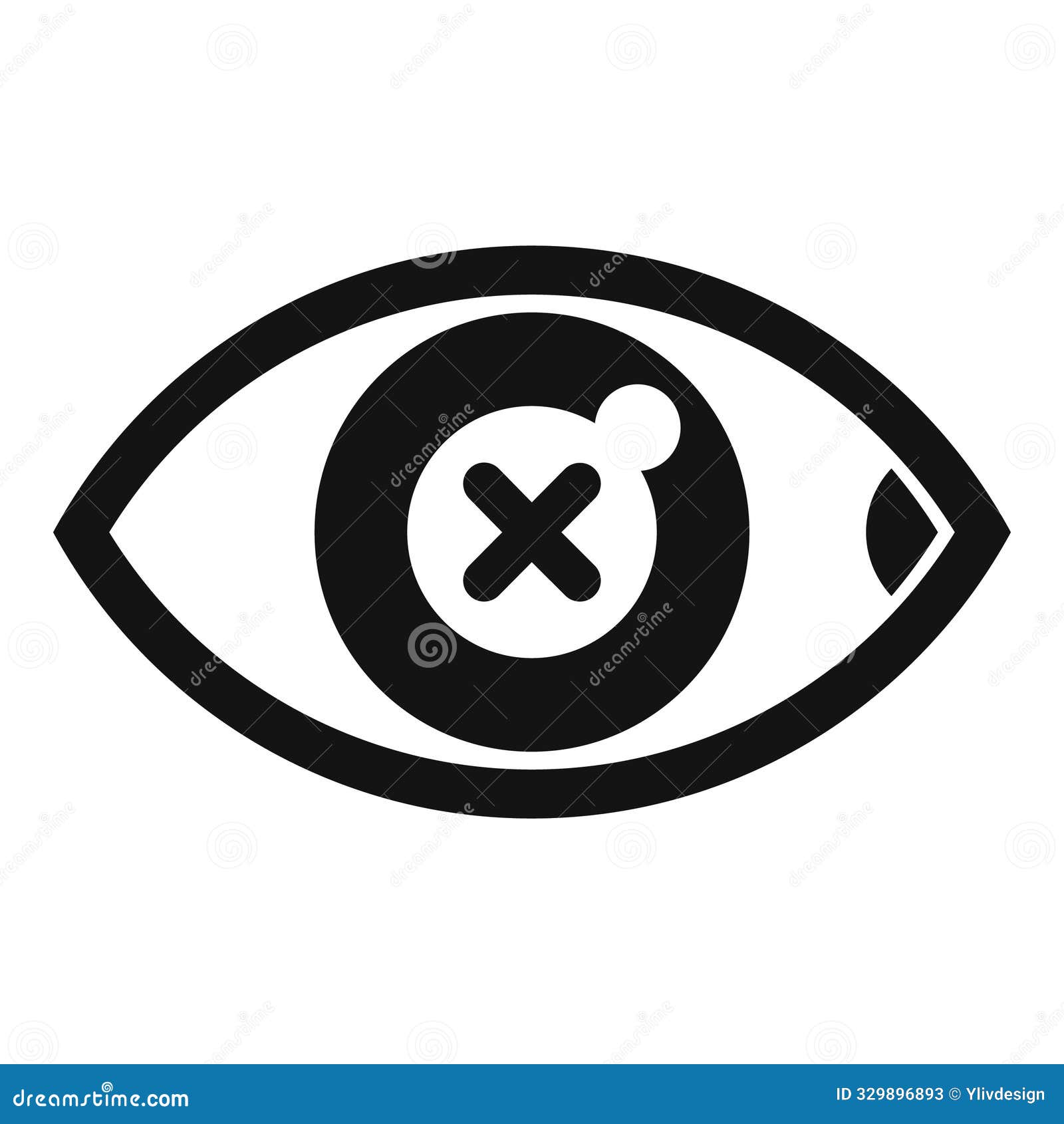 Human Eye with Cross Showing Blindness Concept Icon Stock Vector ...