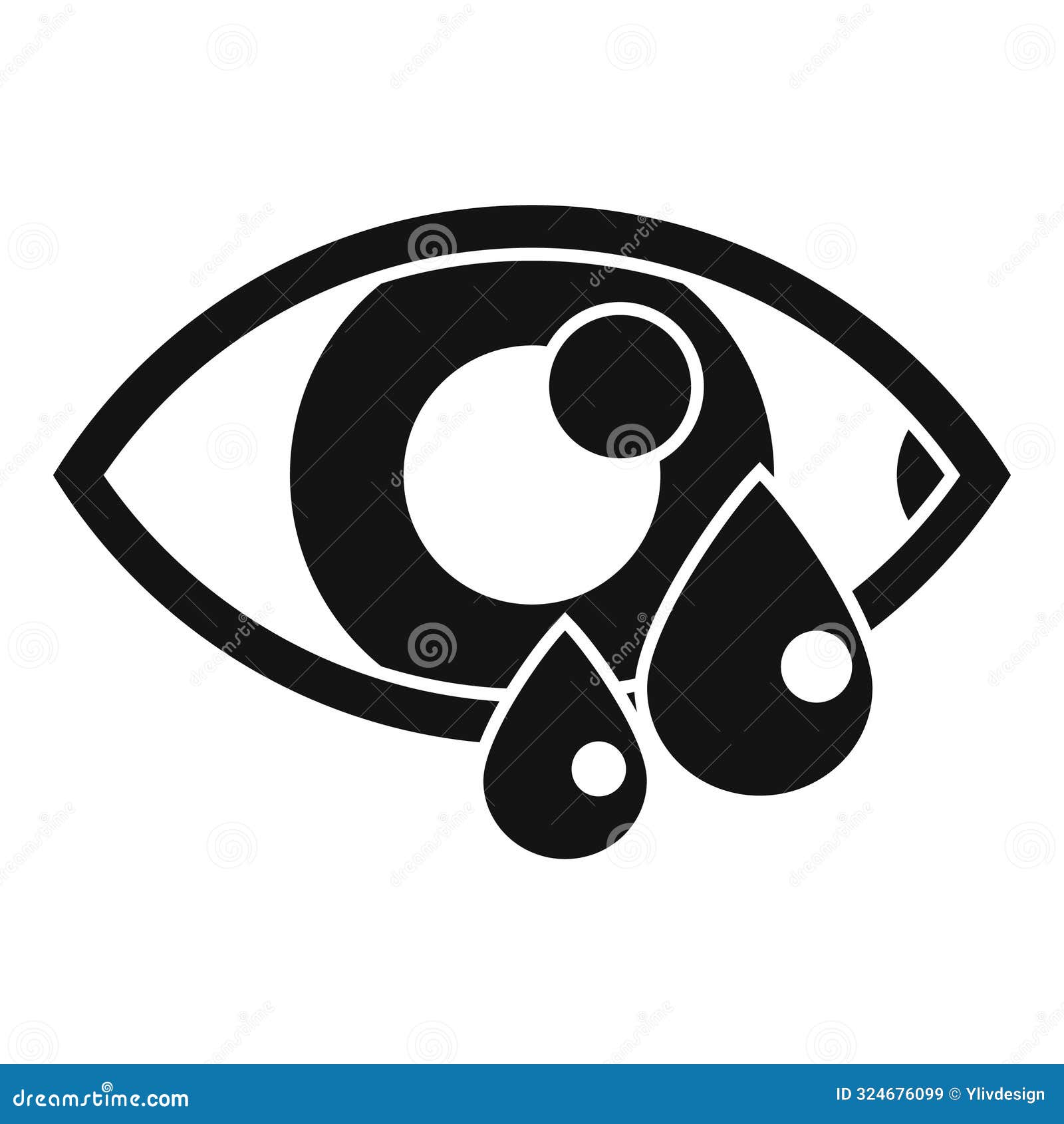 Human Eye Crying Showing Sadness and Sorrow Stock Vector - Illustration ...