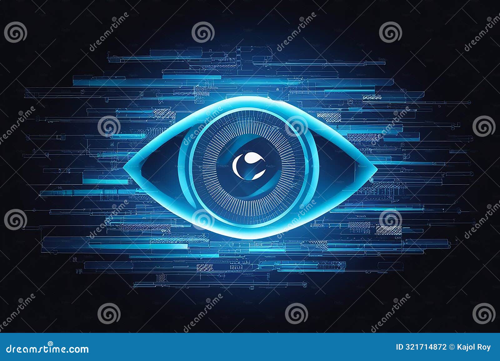 Human Eye with Cyber Technology Eye Panel Concept, Man Eye and High ...