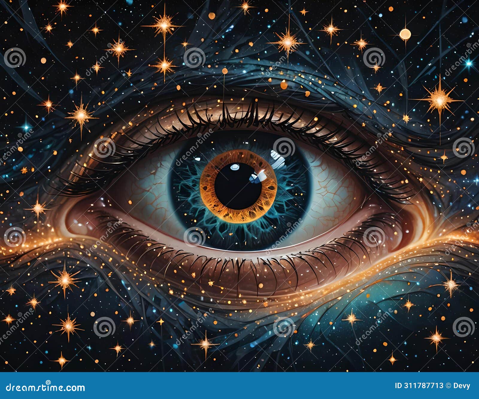 Human Eye, Decorated, Concept Stock Illustration - Illustration of ...