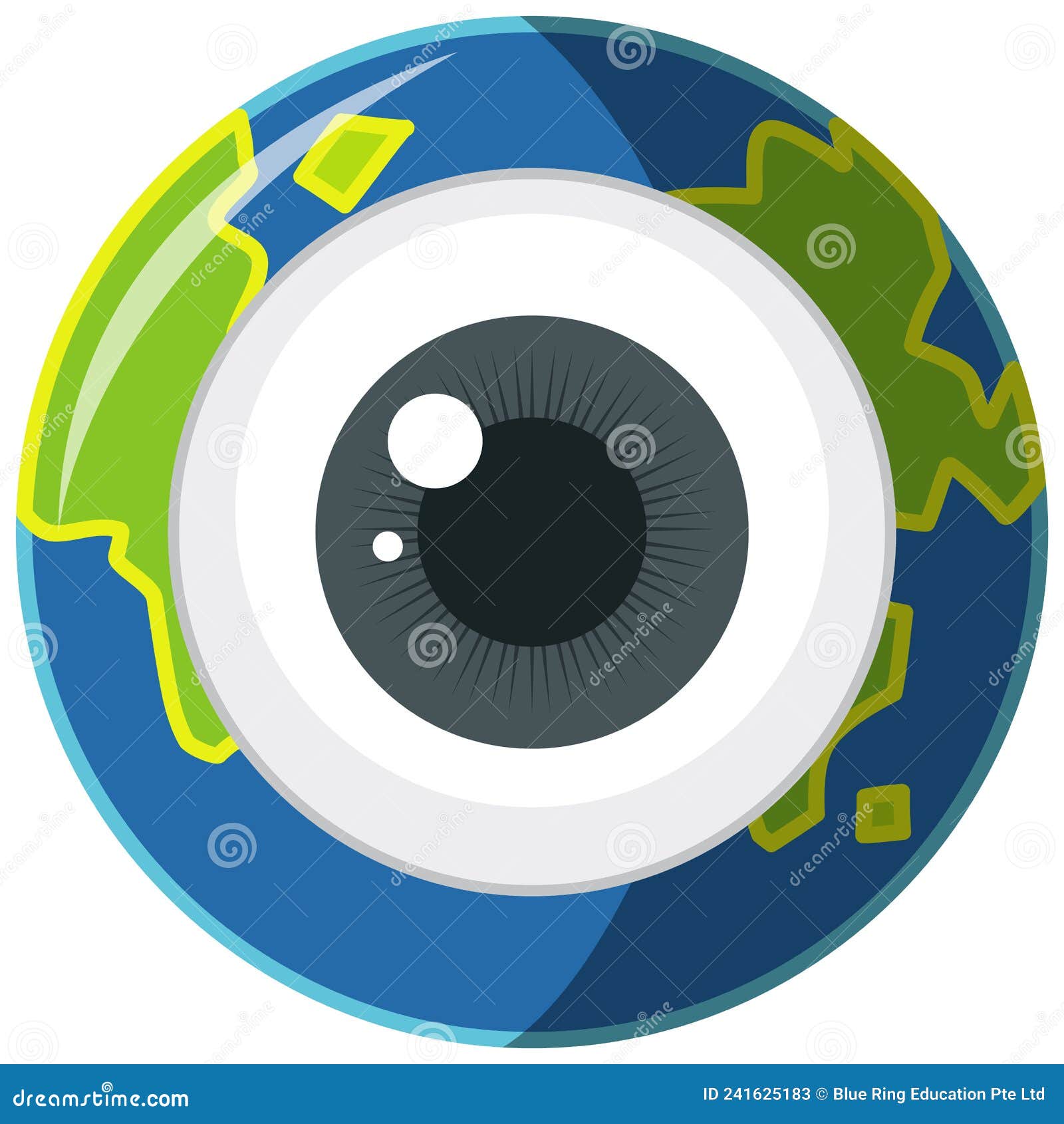 Human Eye on Earth Globe Isolated Stock Vector - Illustration of frame ...