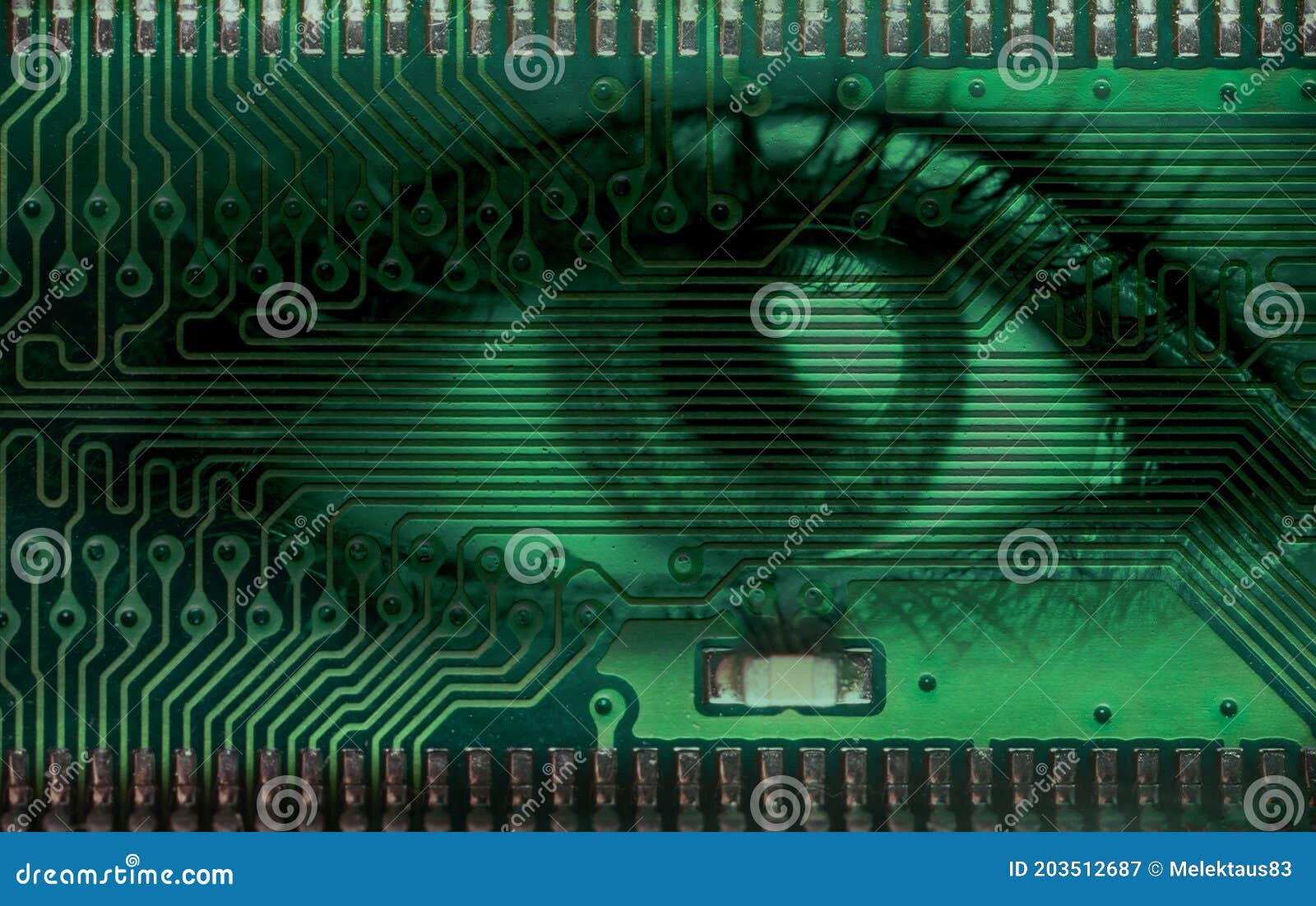 Human Eye and Electronic Board Stock Illustration - Illustration of ...