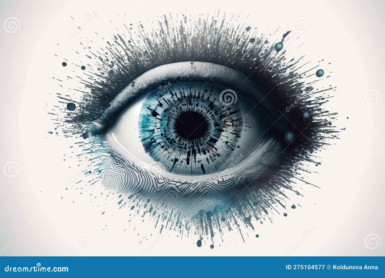 Human Eye Face in the Shape of a Fingerprint, Created with Generative ...