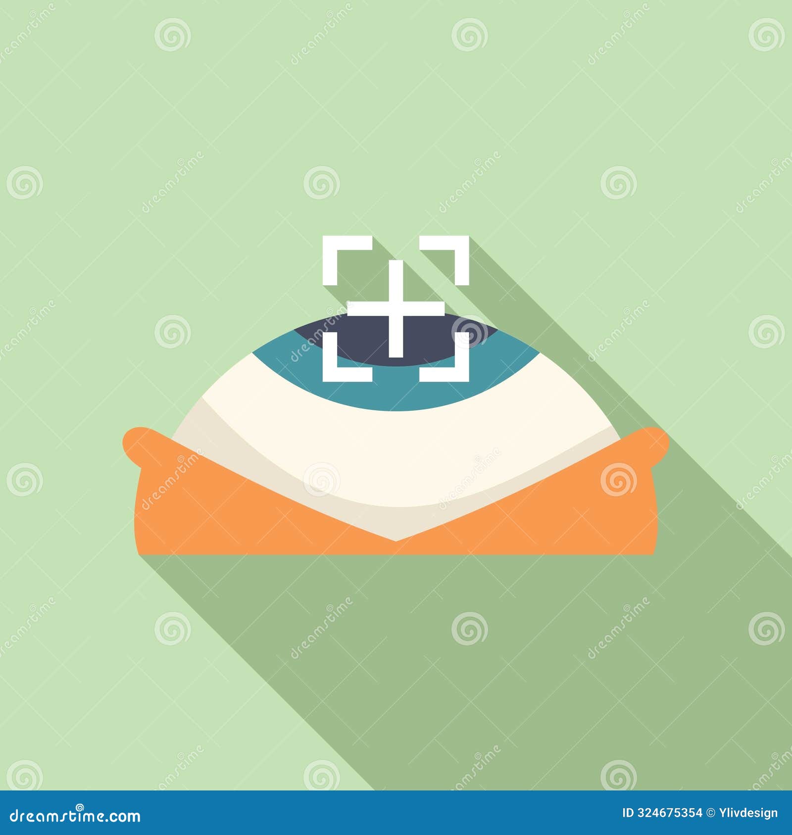 Human Eye Focusing On Target Using Grid Focusing System Icon Vector ...