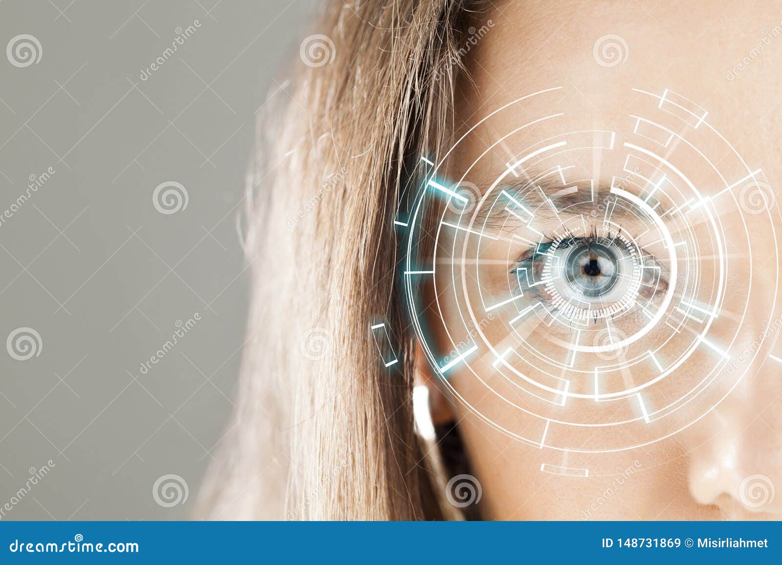 Human Eye and Graphical Interface. Smart Wearable Technology Concept ...