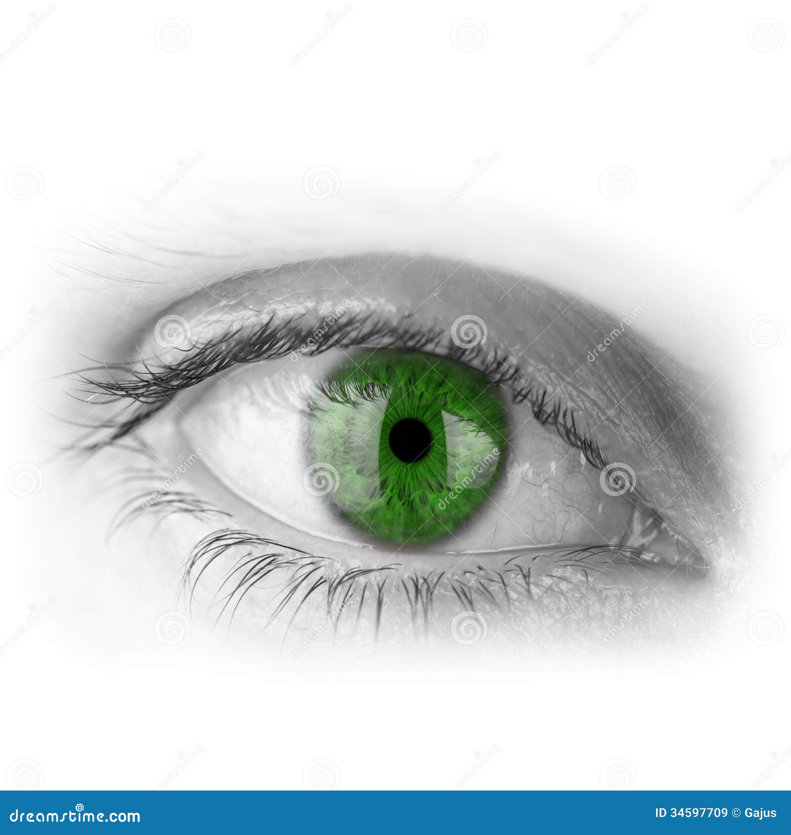 Human eye with green pupil stock image. Image of eyeball - 34597709