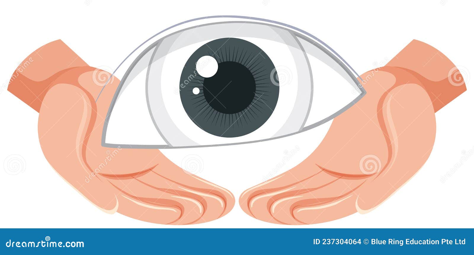 Human Eye on Hands in Cartoon Style Stock Vector - Illustration of clip ...