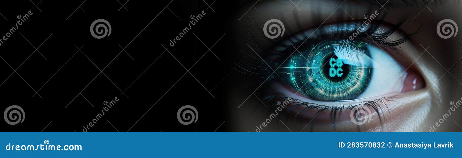 Human Eye with Hud Interface Inside. Blue Eye with Cbds Sign Inside ...