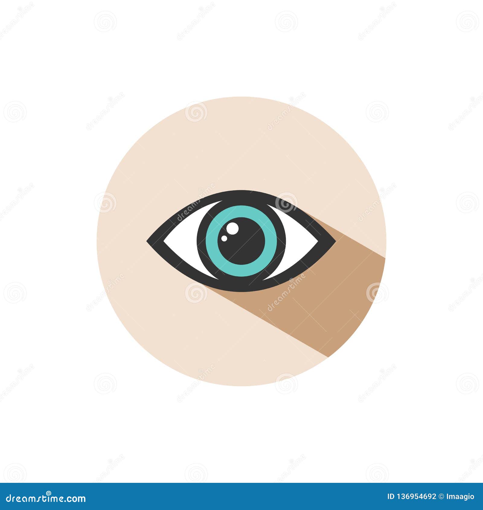 Human Eye Icon with Shade on a Circle Stock Vector - Illustration of ...