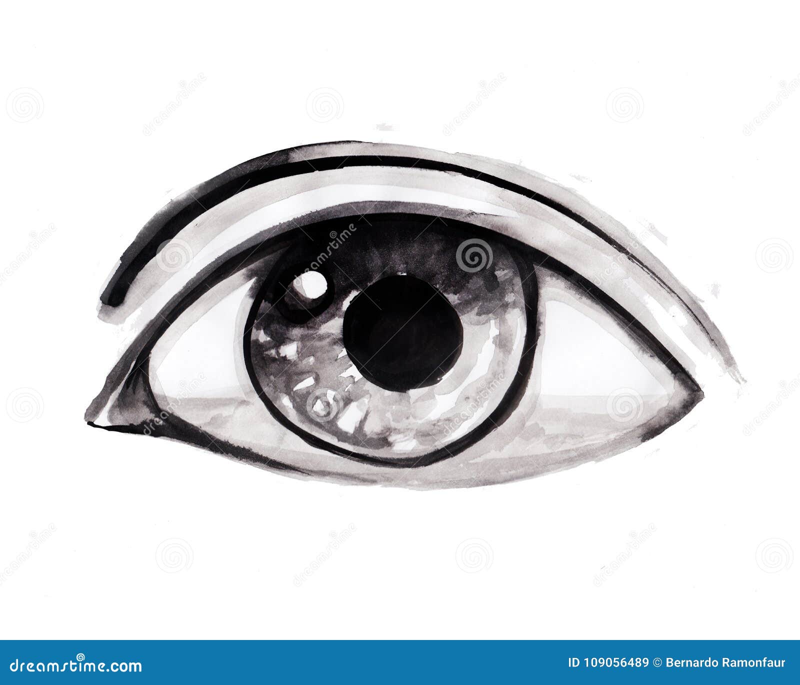 Human eye ink illustration stock illustration. Illustration of hand ...