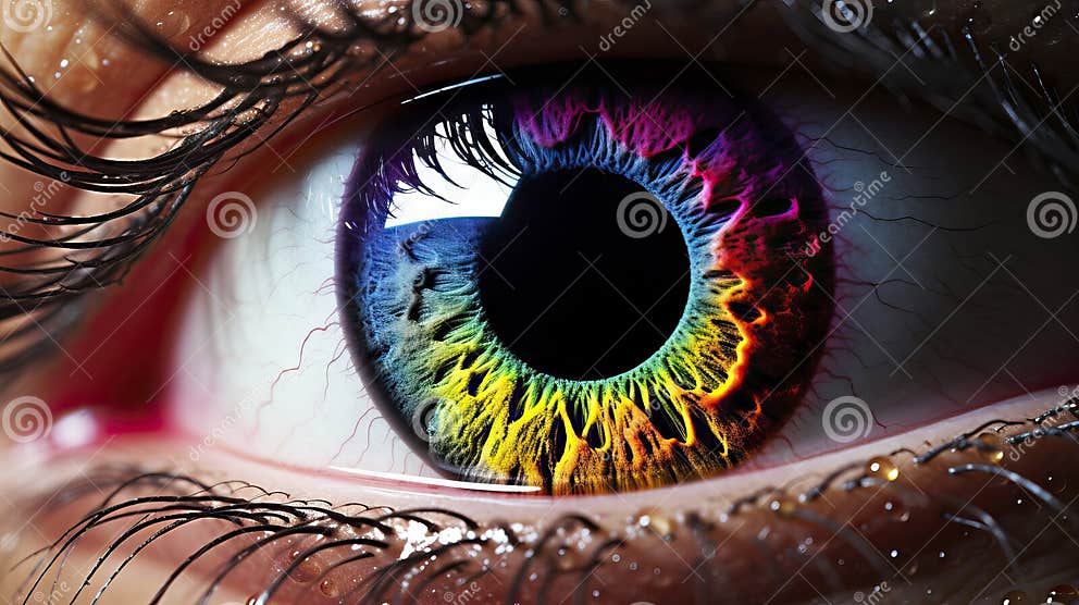 Human Eye with Iris, Close-up. 3D Rendering Generative AI Stock ...