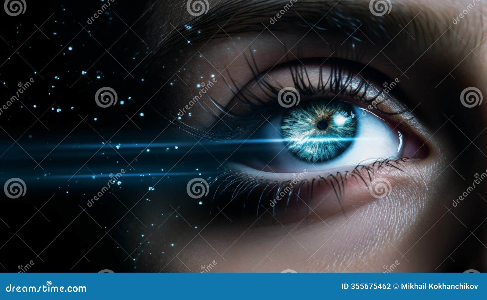 Human Eye and Light Waves, Visual Information Stock Photo - Image of ...